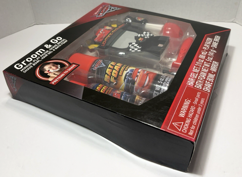 Lightning McQueen Groom & Go Set Disney Cars Bath Toy Play Shave Set- 6 ...