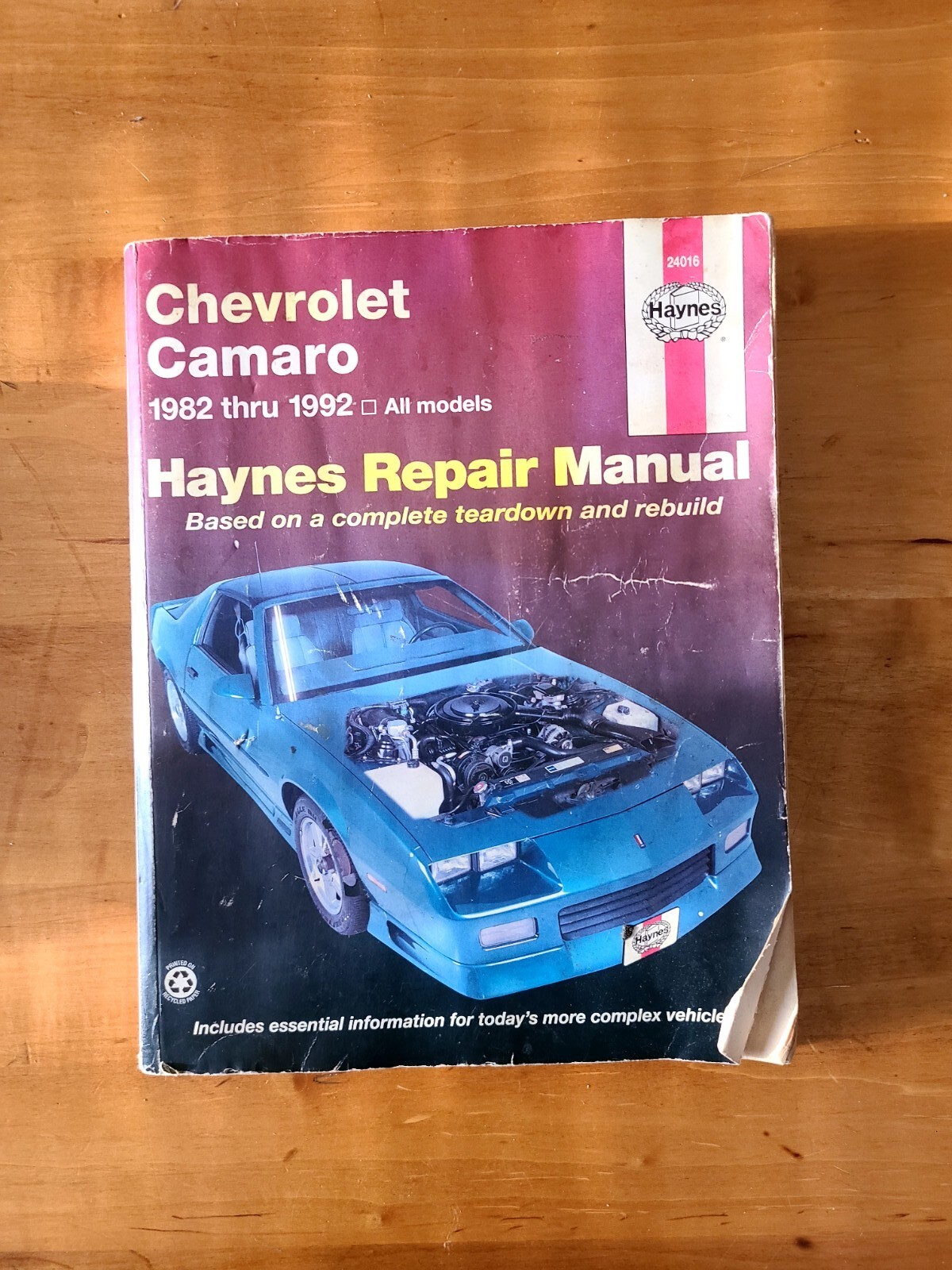 Haynes Repair Manual 1982-1992 Chevrolet Camaro Shop Service ...