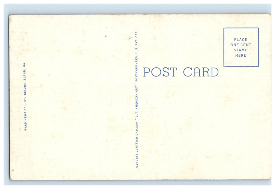 Vintage Court House Square Facing Union Street Brunswick Ga. Postcard ...