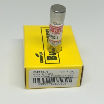 USA (Lot of 10) Bussmann BUSS Fuse Fast Acting BBS-1 1A BBS1 (PACK OF ...