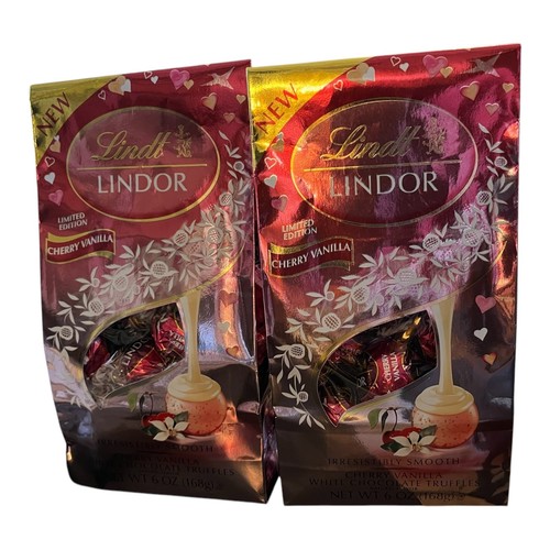 Lindt ~ 2-Bags Cherry Vanilla White Chocolate Lindor Truffles 6 oz ~ 7 ...