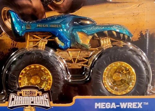 2025 Hot Wheels Monster Trucks Trophy Champions Gold MEGA WREX 50th ...