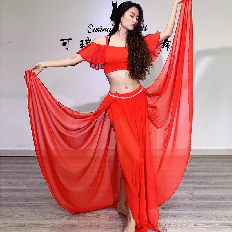 Belly Dance Outfit DancerWear Women Oriental Professional Top Skirts ...