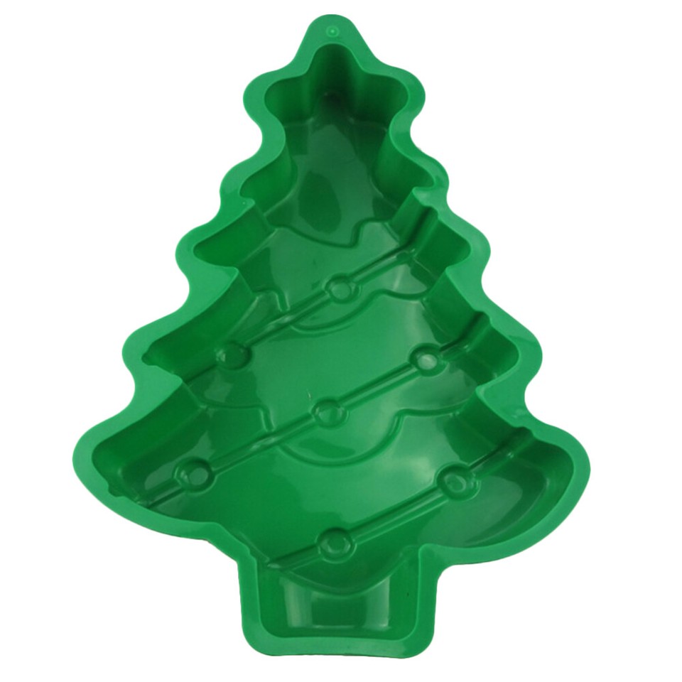 Large Chocolate Silicone Mold Pie Christmas Tree Cake Tin Pans Adorable ...