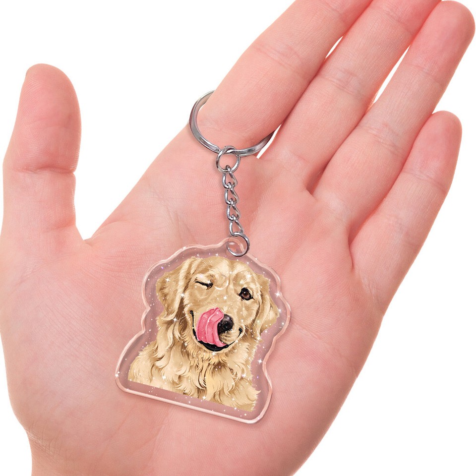 Glitter Double Sided Acrylic Keychain Key Ring for Car Keys Bags ...