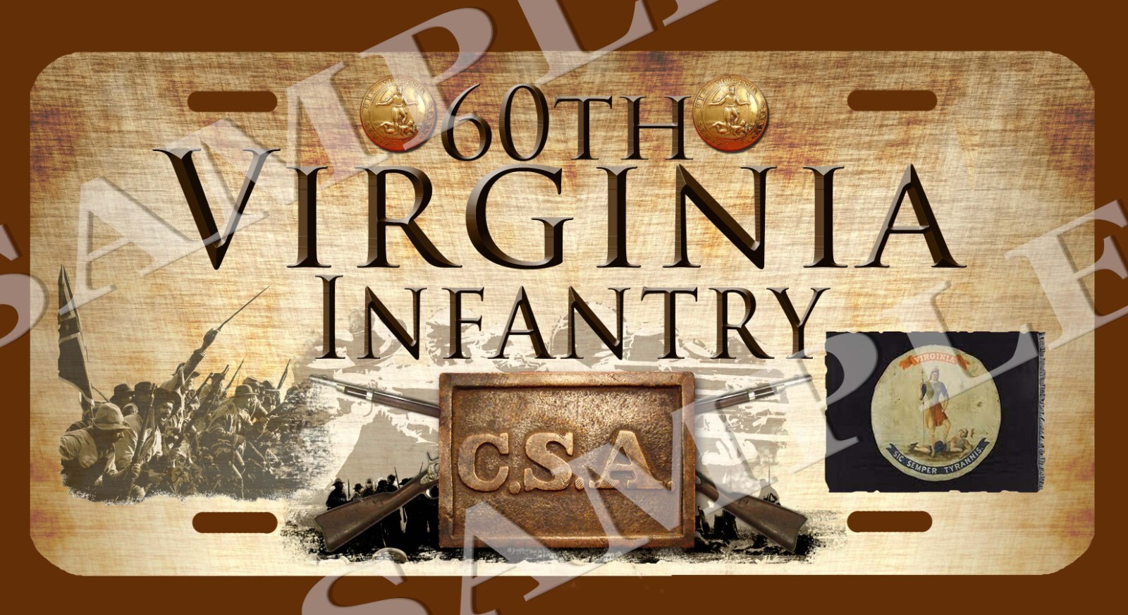 60th Virginia Infantry American Civil War Themed vehicle license plate ...