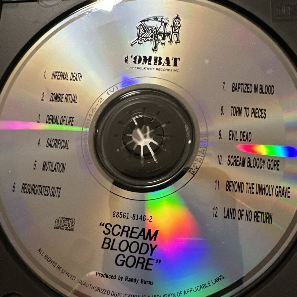 Death – Scream Bloody Gore CD 1987 Combat – 88561-8146-2 [2ND PRESS ...