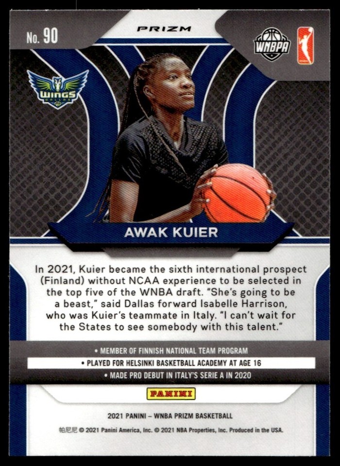 2021-22 Panini Prizm WNBA Hyper Awak Kuier Rookie G41 Dallas Wings #90 ...
