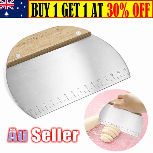 Stainless Steel Dough Pastry Bread Pizza Scraper Cutter Chopper w/ Non ...