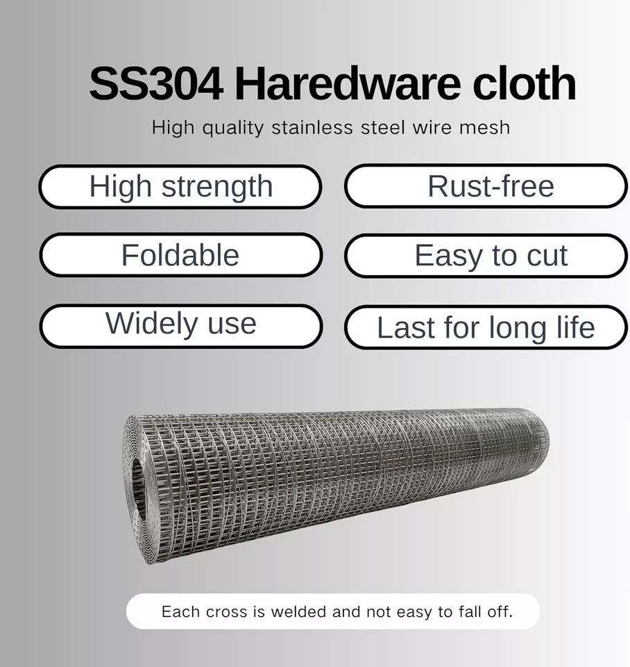 SS304 Stainless Steel 1/4 Hardware Cloth，Stainless Steel Wire Mesh ...