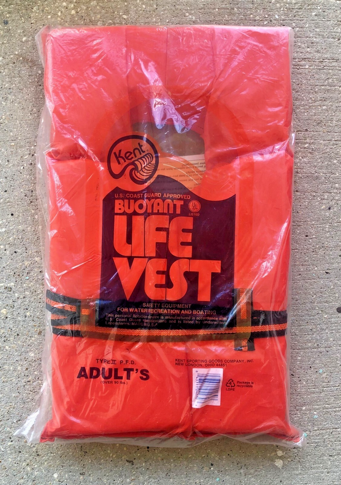 2 NEW Kent Adult Life Vest Near Shore Buoyant Jacket Type II PFD ~ FREE ...