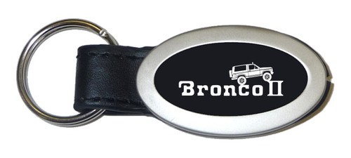 Ford Bronco II Climbing Oval Leather Key Chain (Black) | eBay