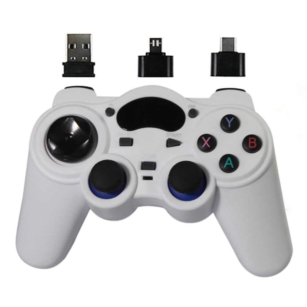 2.4G Wireless Gaming Controller USB Receiver Joystick (No stand White ...