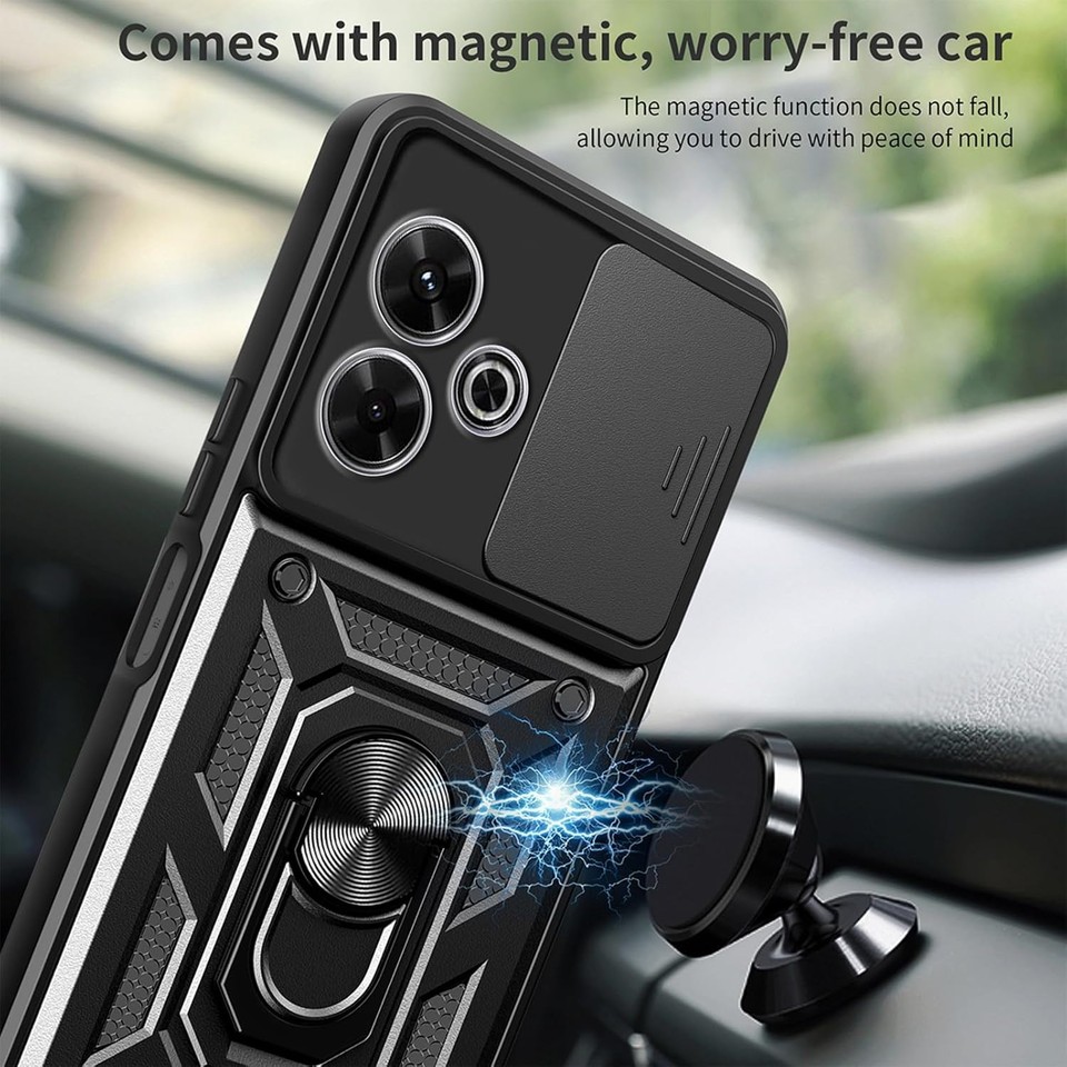 Case, For Xiaomi Poco X7 Redmi A5 Phone Cover Black + Glass Screen ...