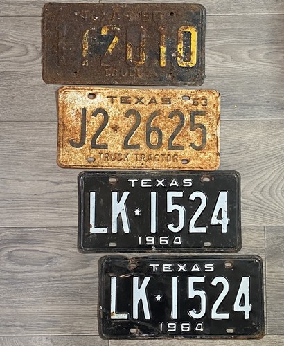 Texas License Plate Lot of 4 - 1956, 1963, 1964 U.S. License Plates | eBay