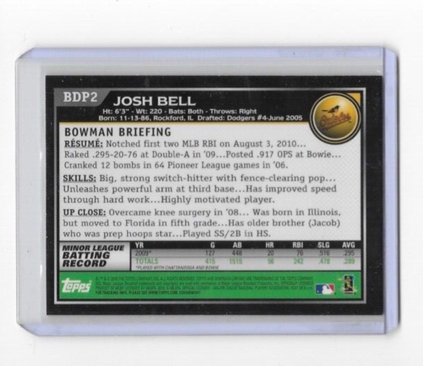 2010 Bowman CHROME - Josh Bell - Rookie BALTIMORE ORIOLES | eBay