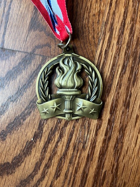 'Olympic Torch' Gold Tone Medal & Ribbon | eBay