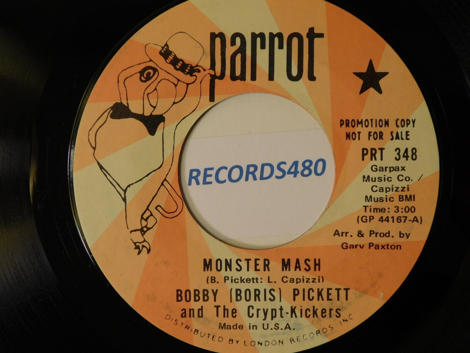 Rare PROMO 45 Bobby (Boris) Pickett & The Crypt-Kickers "Monster Mash ...