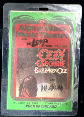OZZY OSBOURNE Randy Rhoads 1981 Radio Laminate Promo Backstage Pass Def ...