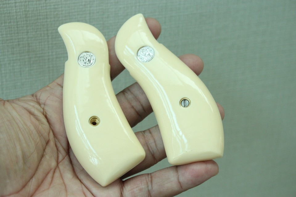 S&W 686 K, L FRAME ROUND BUTT GRIPS MODEL 66 CUSTOM FAUX IVORY # SILVER MED | eBay