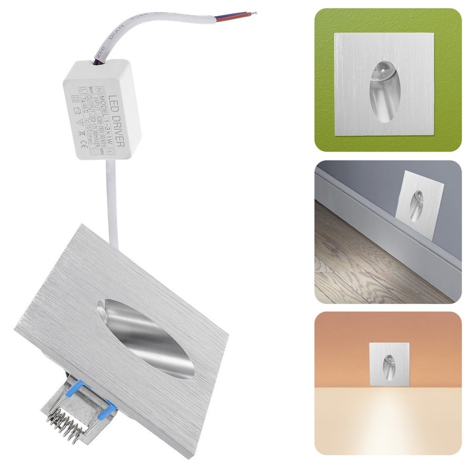 3 Count Lights for Hallway Recessed Ladder Lamp Square LED Stair | eBay UK