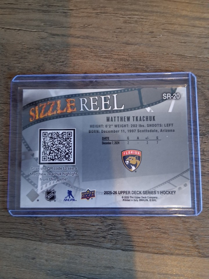 2025-26 Upper Deck Series 1 Sizzle Real Matthew Tkachuk Card# SR-20 | eBay