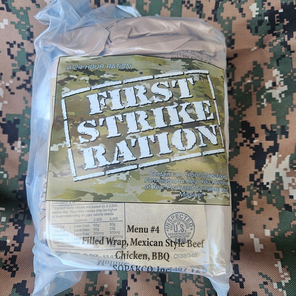 First Strike Ration (24 hour MRE) FSR - Insp 2026 - Individual Menu | eBay