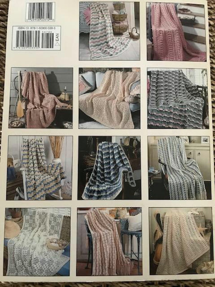 AFGHANS by the DOZEN SHELLS Anne Halliday Leisure Arts Vintage Crochet ...