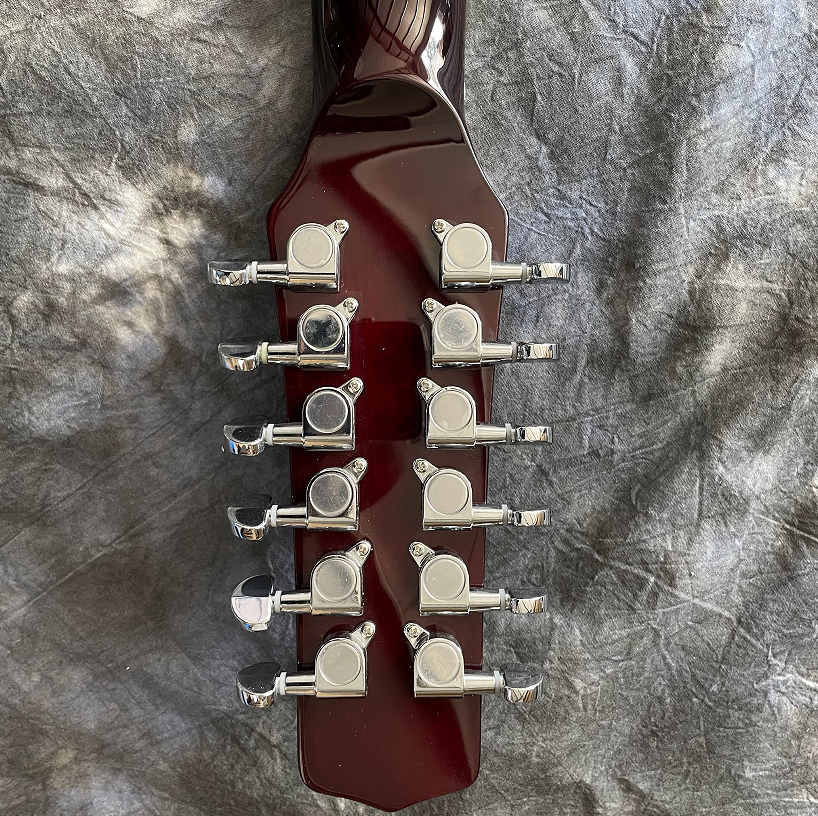 Cutaway 12 String TKM Acoustic Electric Guitar Red Solid Spruce ...