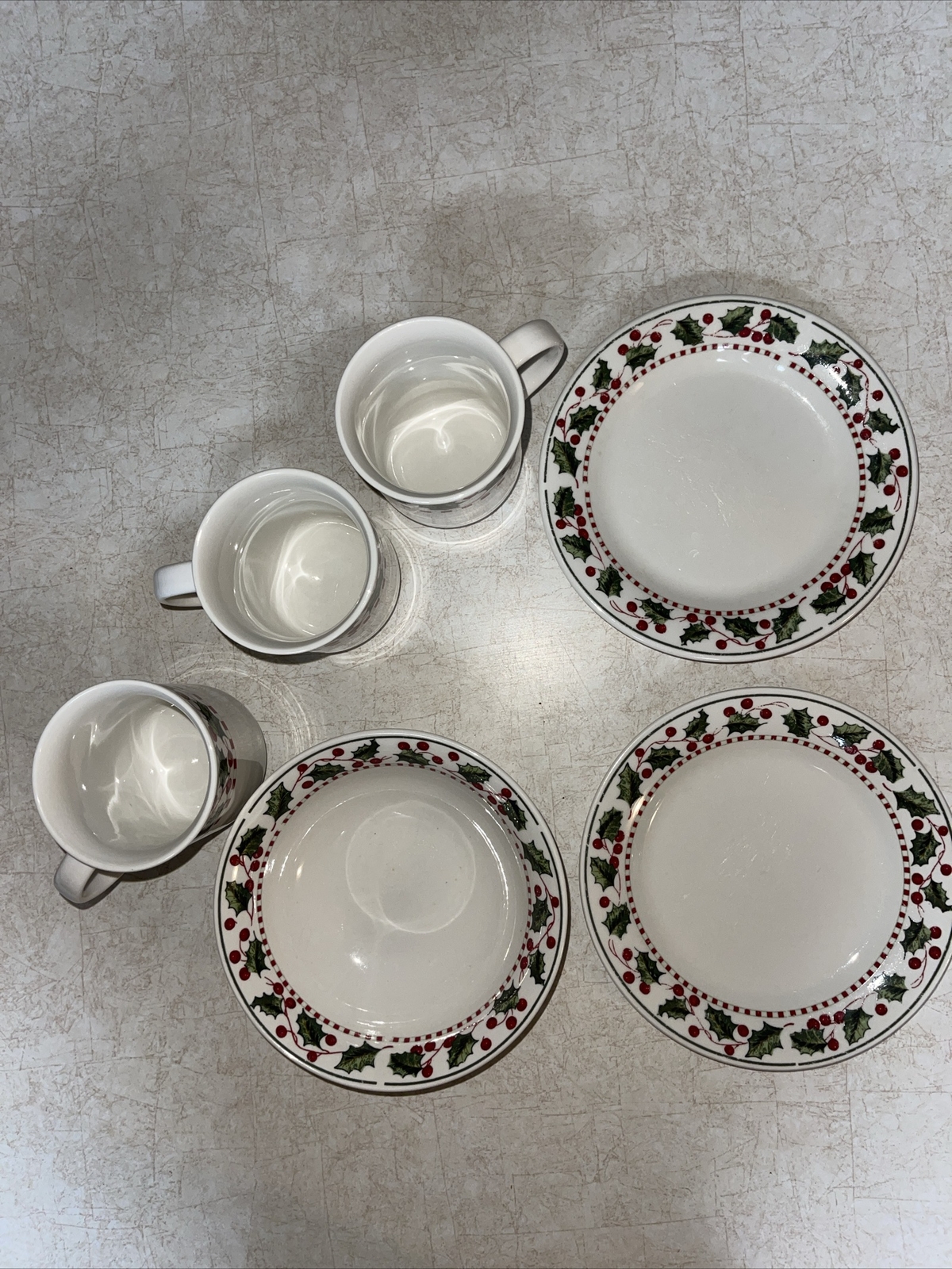 Winter Wonderland 3 Cups 2 Dessert Plate 6.5” 1 Bowl 6.5” Oneida | eBay