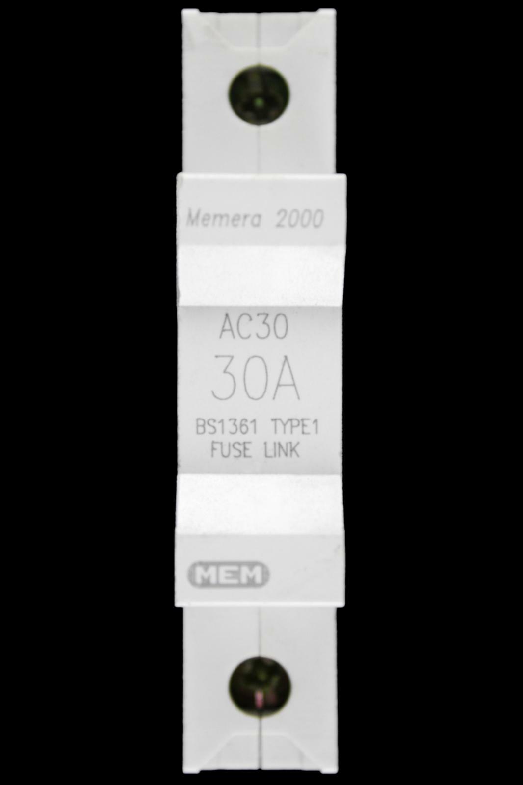 MEM MEMERA 2000 AC30 30 Amp Bs1361 Type 1 Fuse Link Carrier Assembly ...
