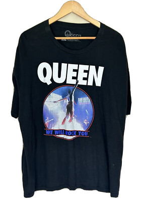 Queen Shirt Black Short Sleeve Crew Neck Concert Tee Rock Band 2XL | eBay