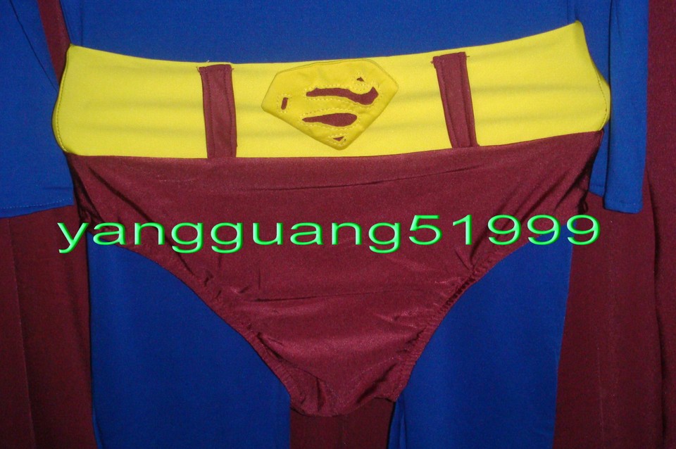 Fuchsia/Blue Spandex Superman Costumes With Long Cape Unisex Super-Man ...