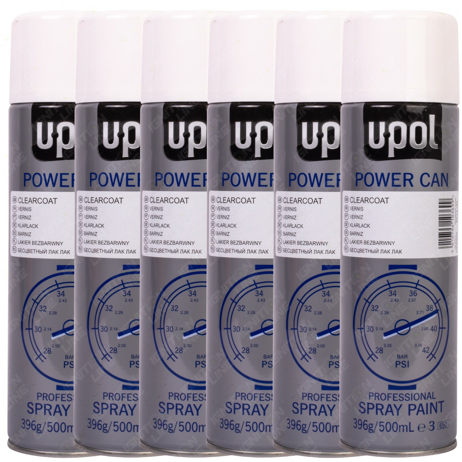 6 x U-Pol Powercan Clear Aerosol Top Coat Lacquer Spray Paint Body ...