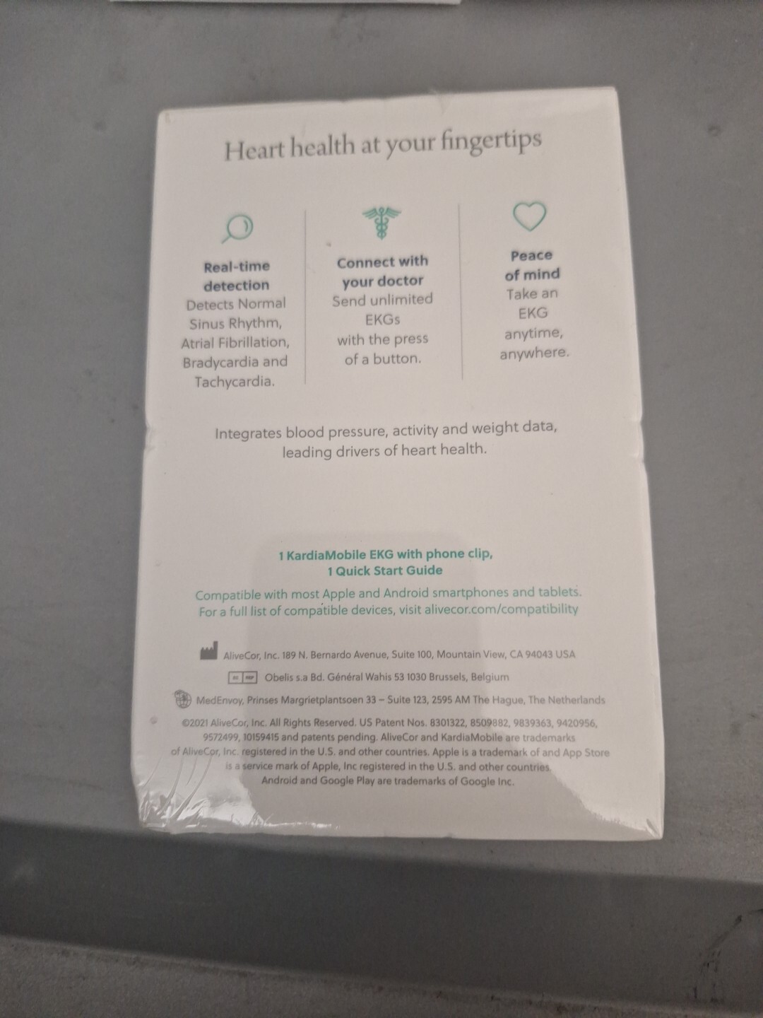 AliveCor KardiaMobile Personal EKG Monitor - AC-009-UA-C (Black) for ...