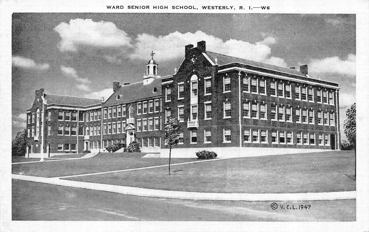 WESTERLY, RI Rhode Island WARD SENIOR HIGH SCHOOL Washington Co c1940s ...