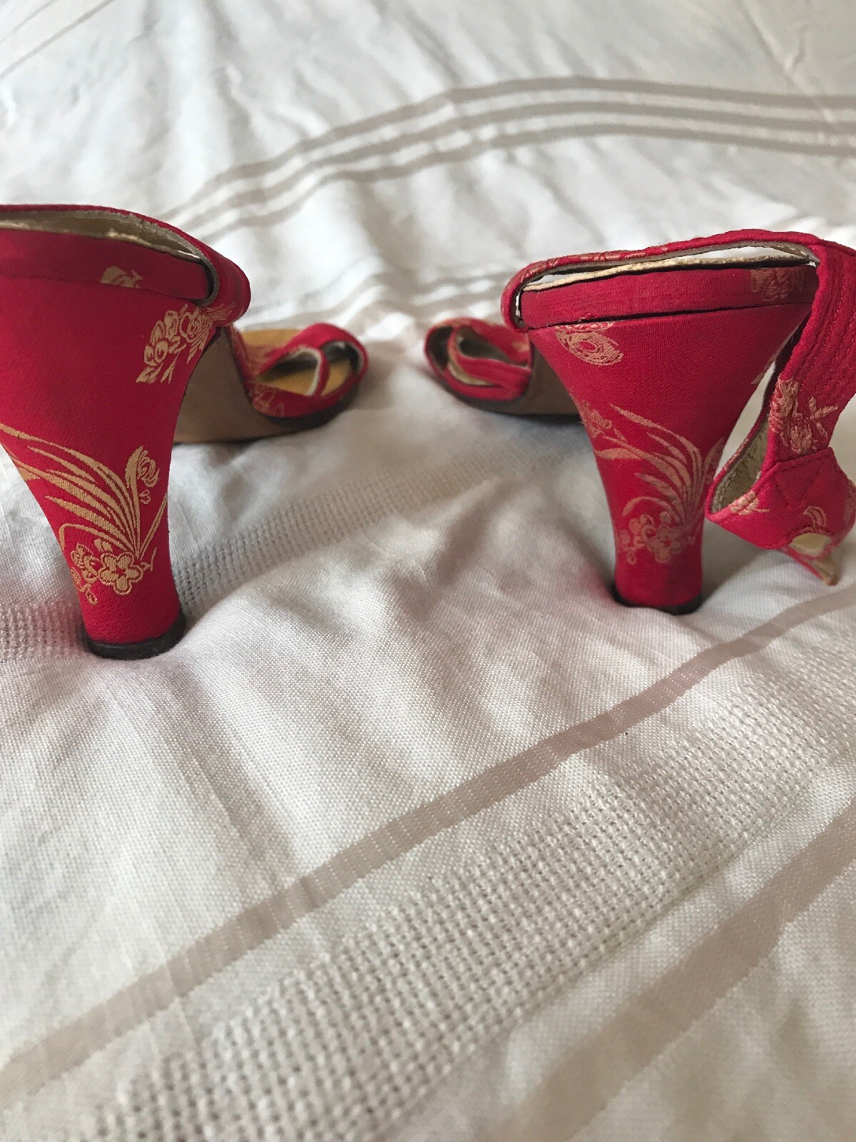 Womens Silk Shoes Vintage Chinese Made In Hong Kong A… - Gem