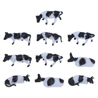 10 Piece HO Scale Model Railway Cow Figurine Set Realistic and Lifelike ...