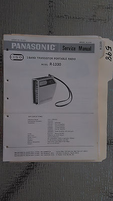 Panasonic r-1330 service manual original repair book am radio ...