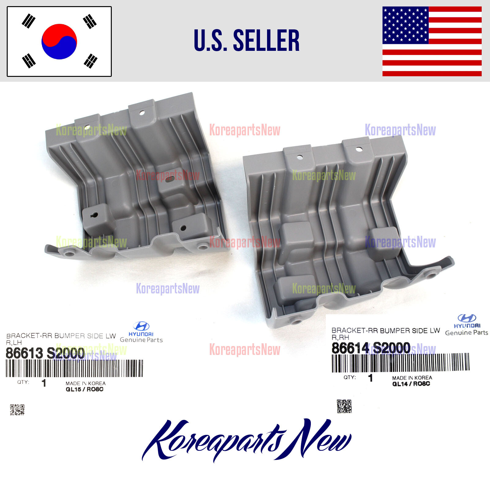 REAR Bumper Brackets Retainer Right + Left 2pcs ⭐OEM⭐ Hyundai Santa Fe ...