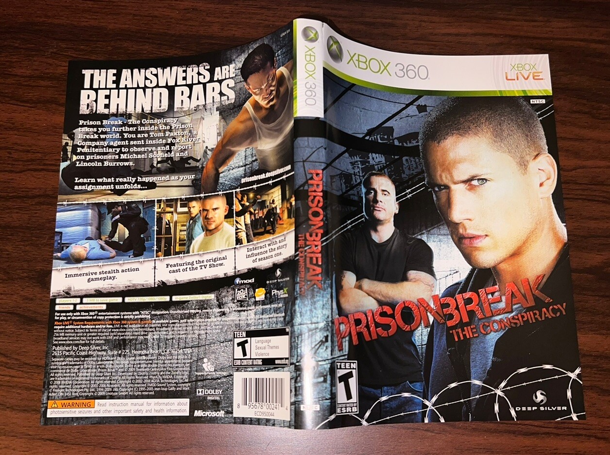 Microsoft Xbox 360 Prison Break: The Conspiracy Original US Insert Only 895678002414 | eBay