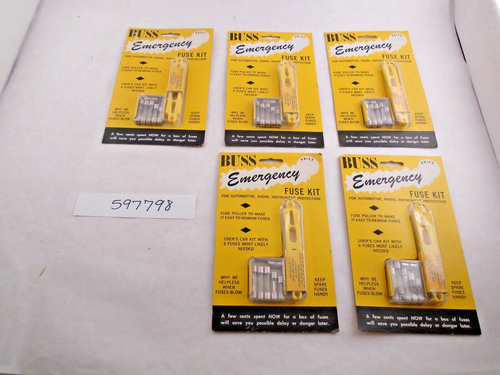 Vintage Buss Emergency Fuse Kit With Puller Set of 5 | eBay