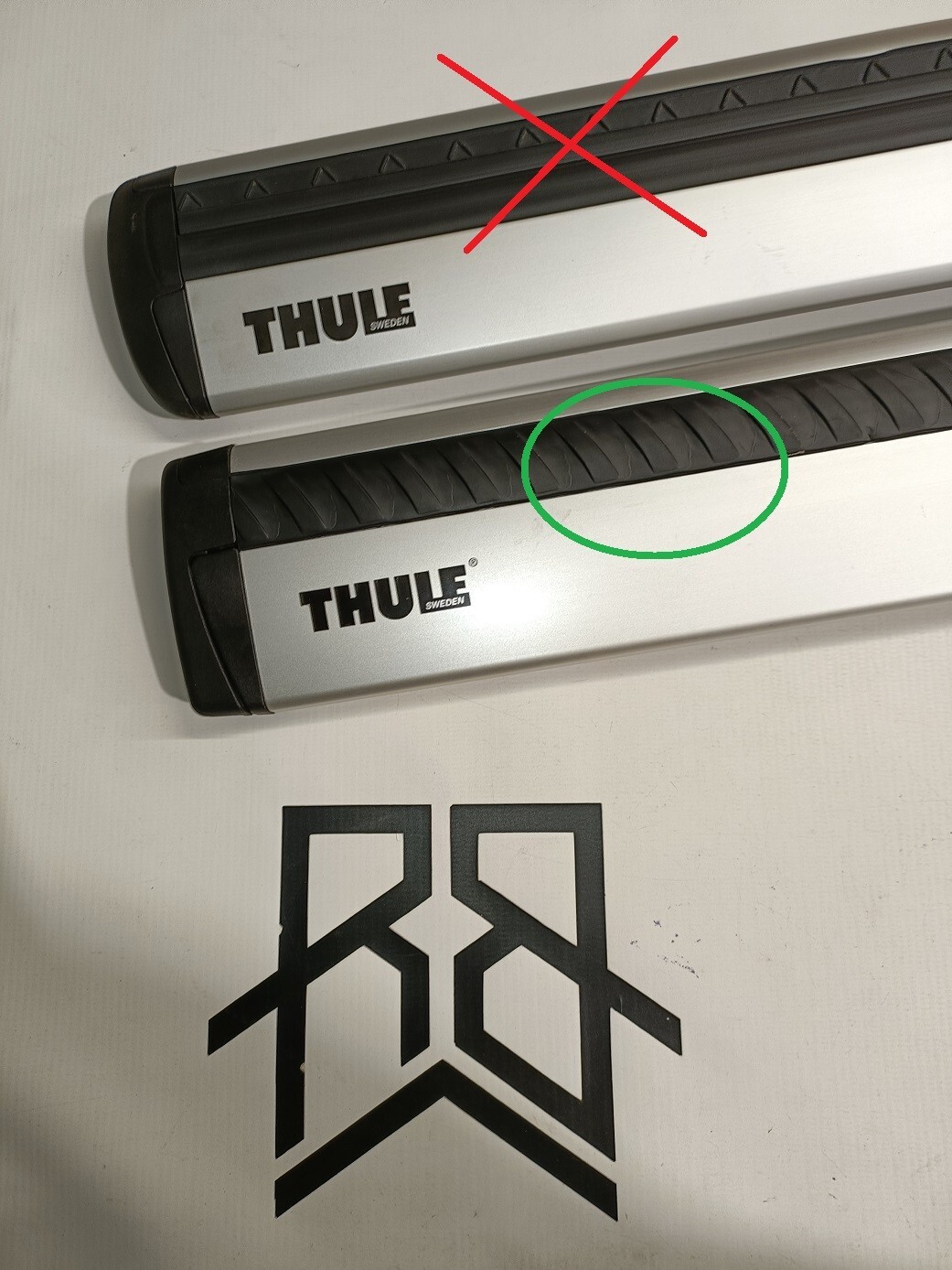 2 x Thule Rubber Strip replacement Wingbars Aerobars bar (52102 ...