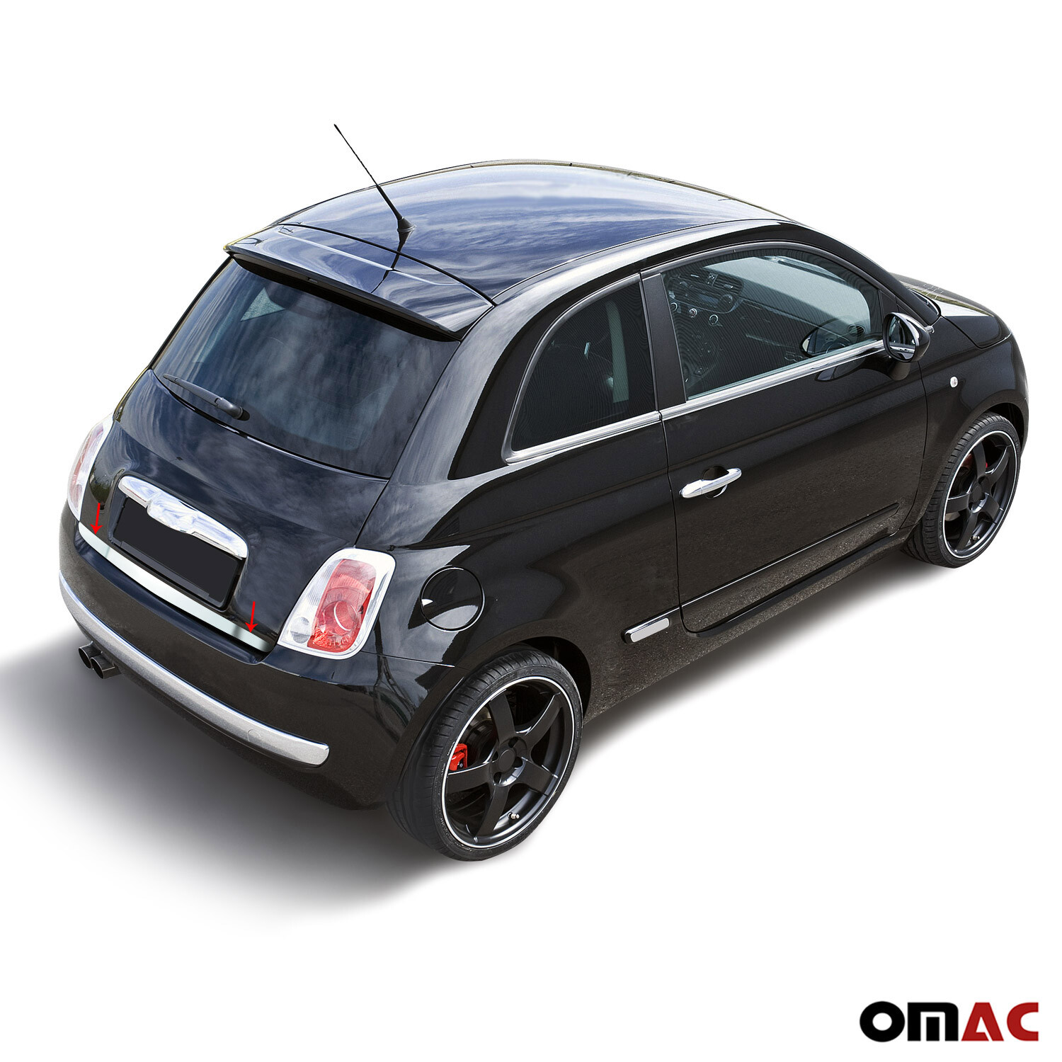 Fits Fiat 500 2012-2019 Chrome Rear Lower Tailgate Trunk Moulding Trim ...