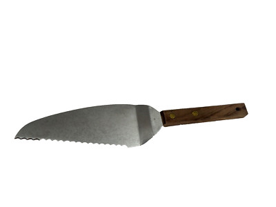 Vernco Pie Cake Server Wood Handle Stainless Japan Serrated edge 10.5 ...