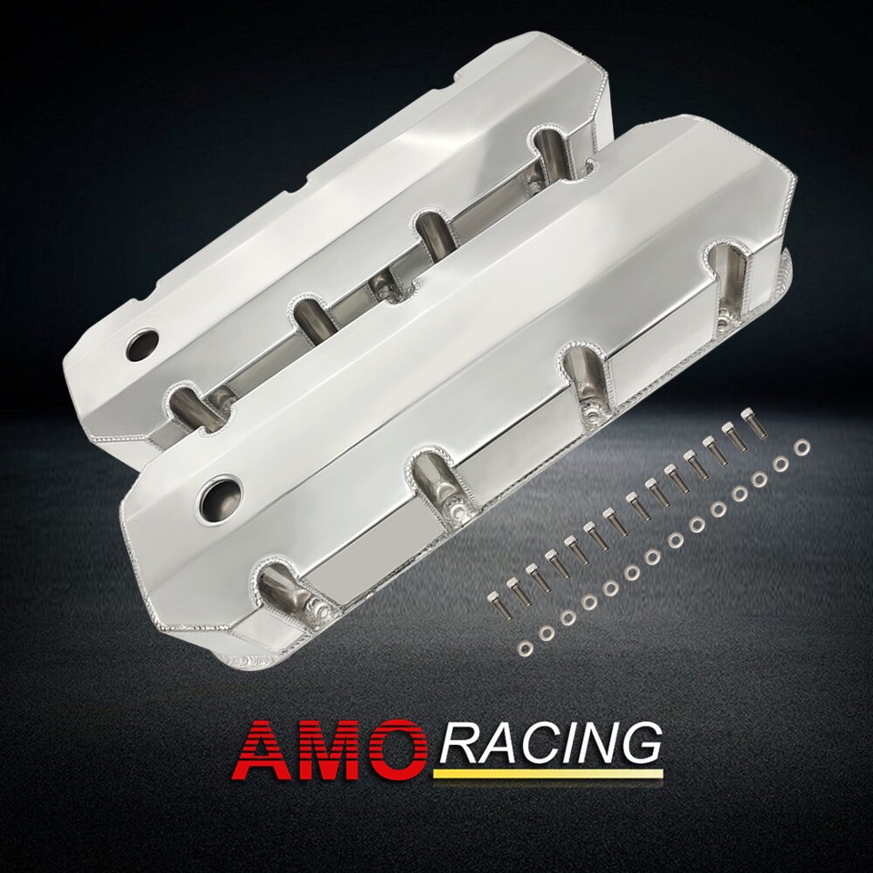Fabricated Aluminum Polished Tall Valve Covers Fit Chevy BBC 396 402 ...