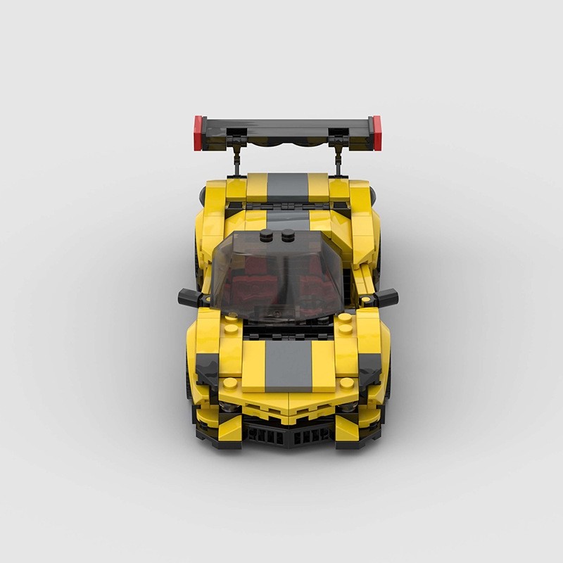Custom MOC Lego Chevy Corvette C8 C8R Yellow 311 Piece Building Brick ...