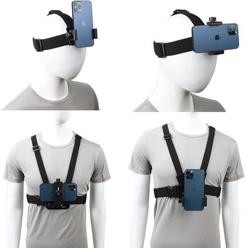 PellKing Mobile Phone Chest Strap Harness Mount Head Holder Kit for ...