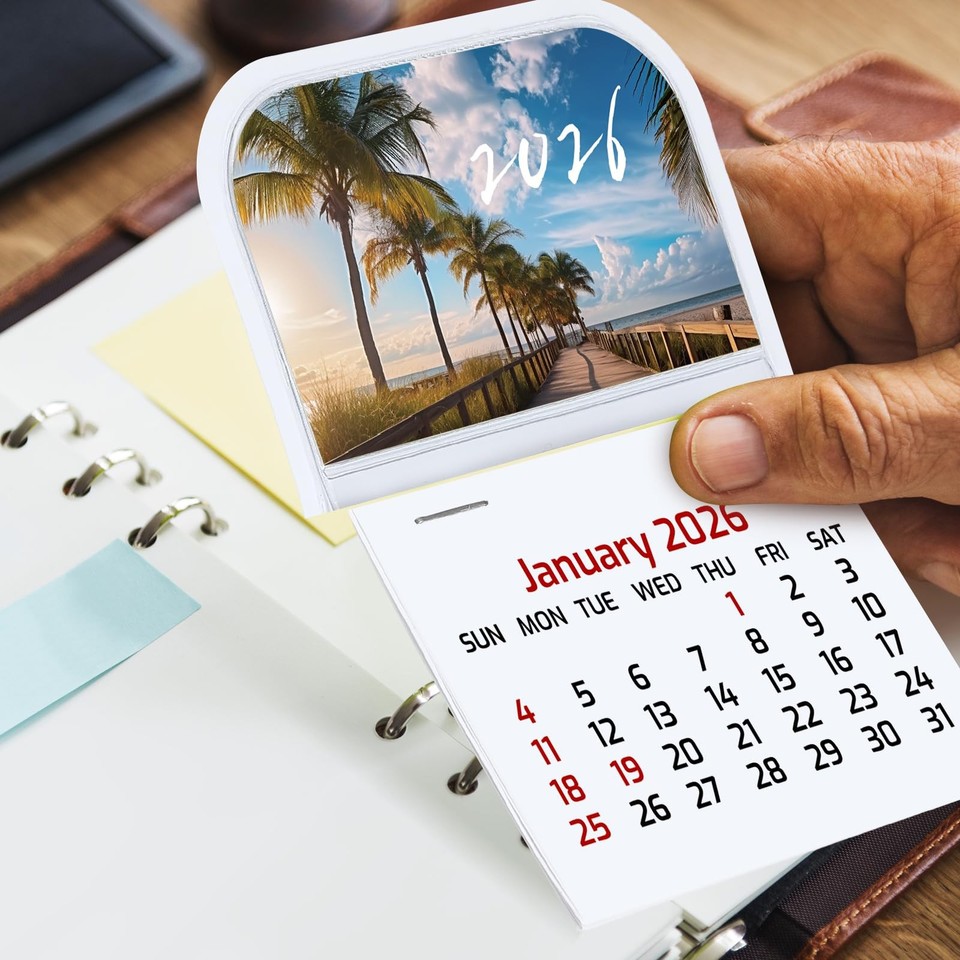 10 Pcs 2026 Mini Stick on Calendar Adhesive Peel and Stick Car Calendar ...