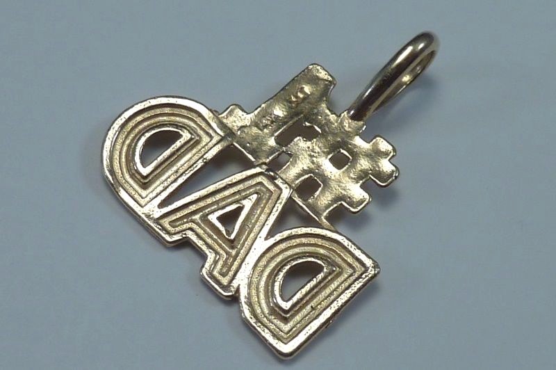 14K Yellow Gold "# 1 Dad" Pendant | eBay